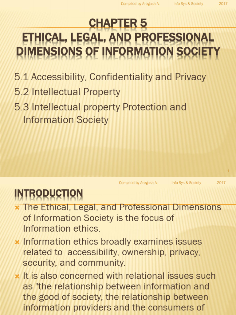 Chapter 5 Ethical, Legal and Professional Dimension of Info Society | PDF | Trade Secret ...