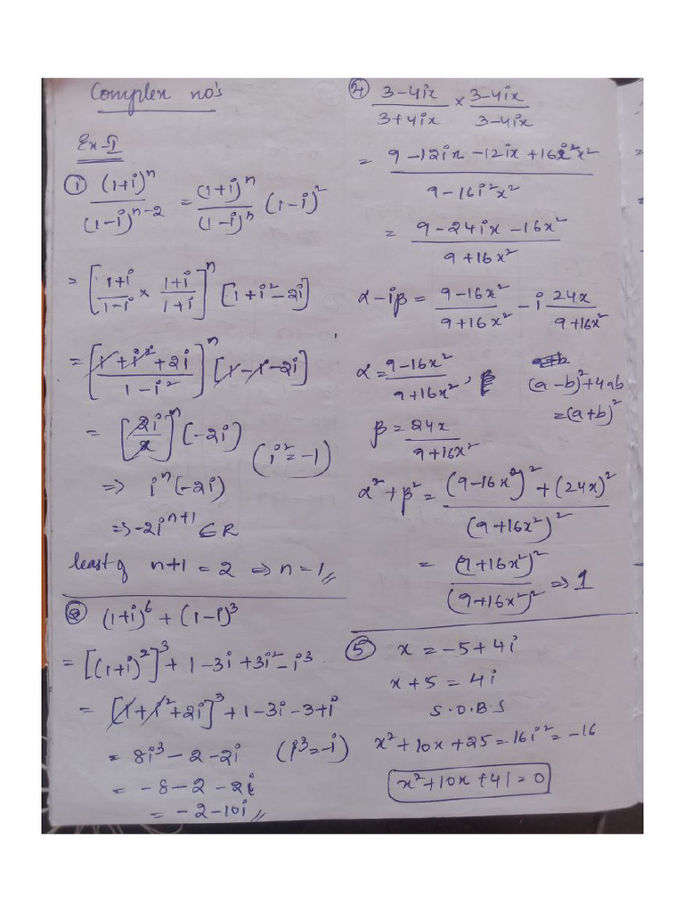 Complex Numbers Objective Ex-1,2 | PDF