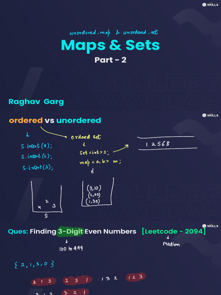Maps and Sets 02 Class Notes DECODE DSA With C 2-0 ...