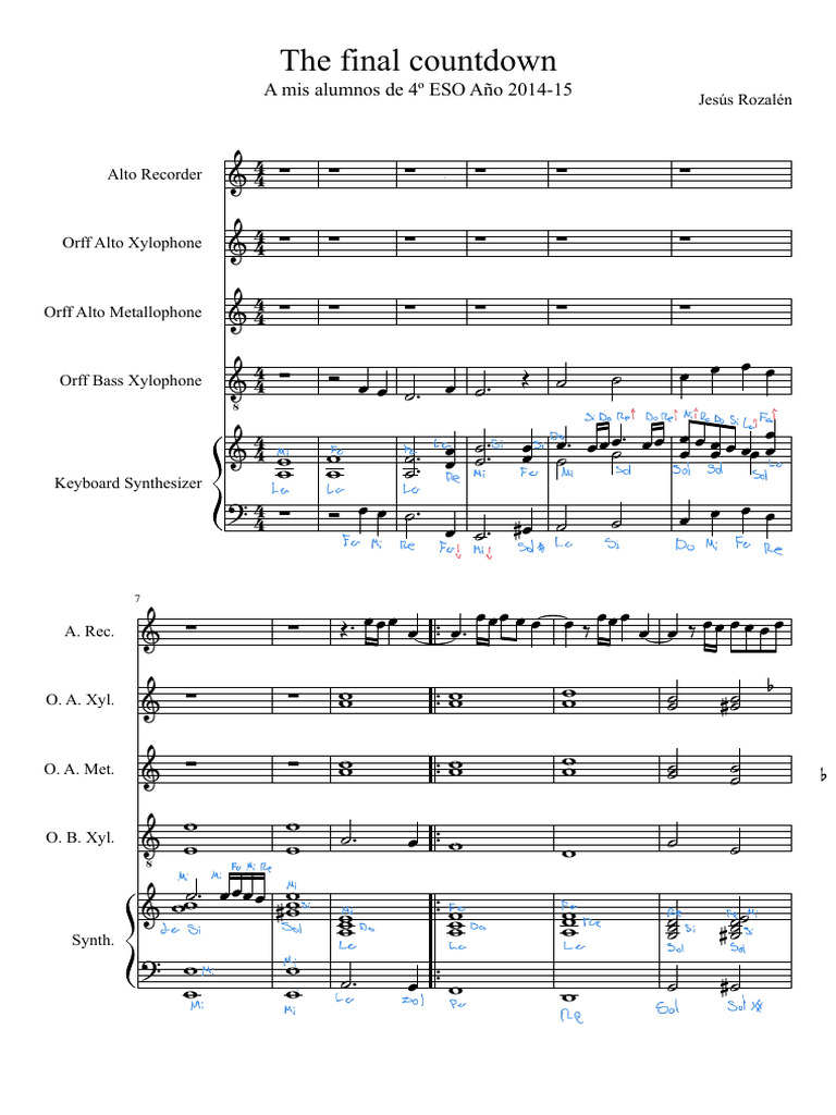 The final countdown PARTITURA | PDF
