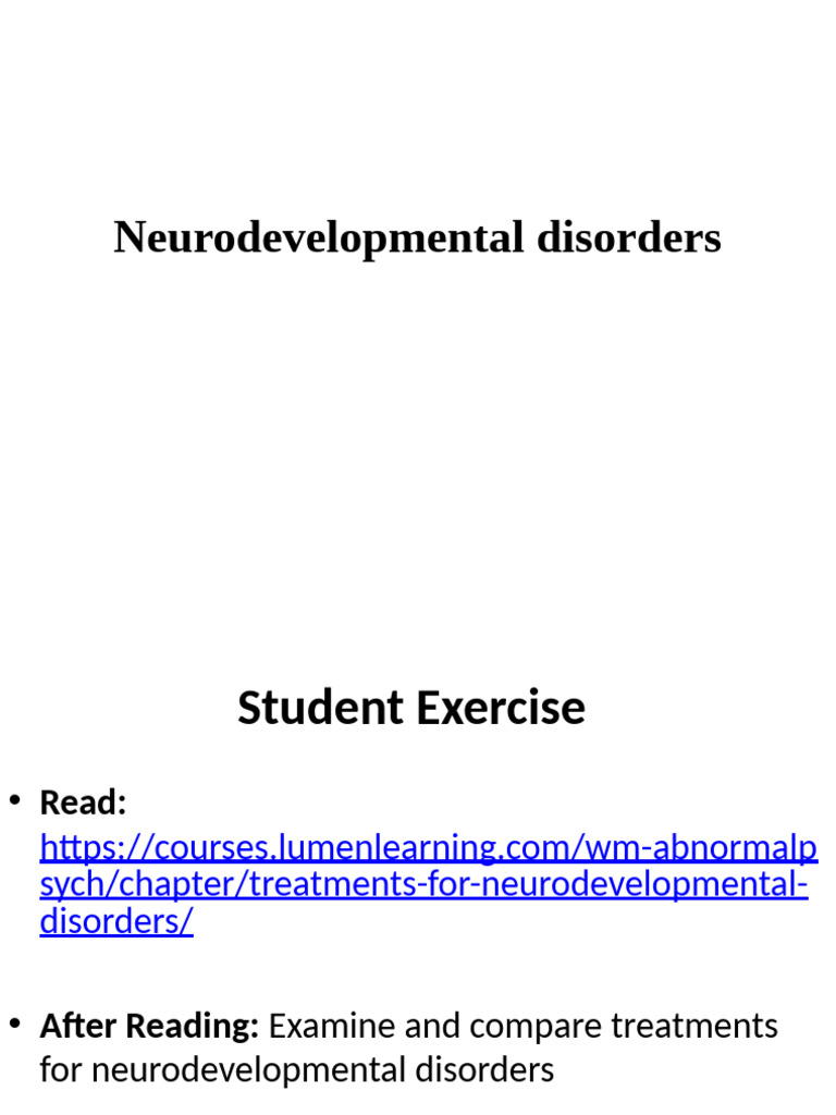 Lesson 24 Neurodevelopmental Disorders | PDF | Mental Disorder ...