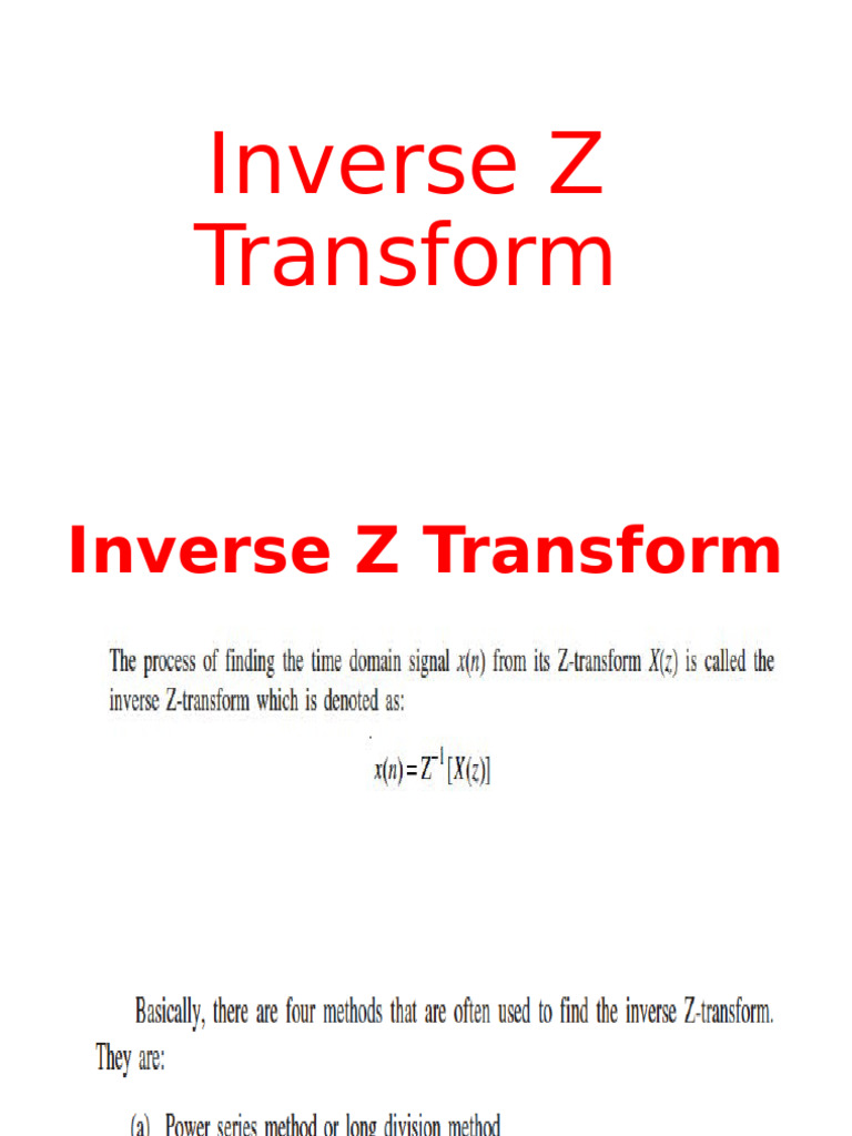 Inverse Z | PDF