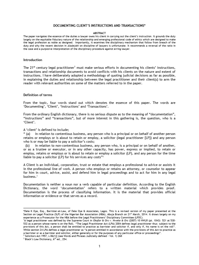 Documenting Client Instructions in Law | PDF | Lawyer | Fiduciary