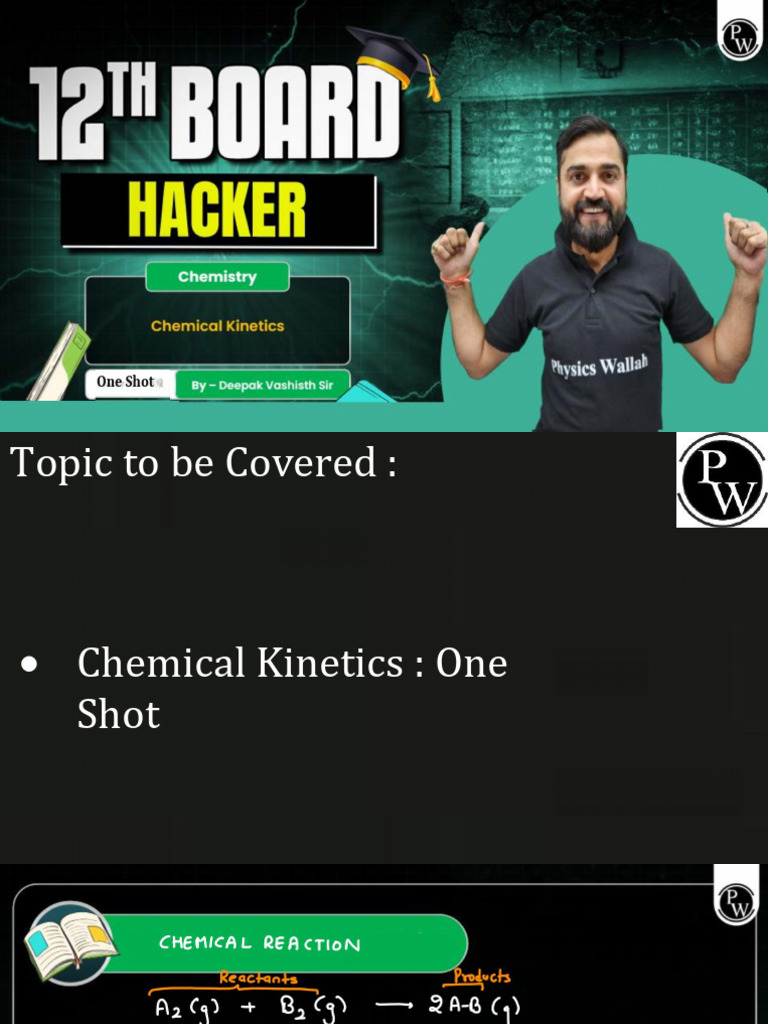 Chemical Kinetics - Class Notes - 12th Hacker - CBSE 2025 | PDF