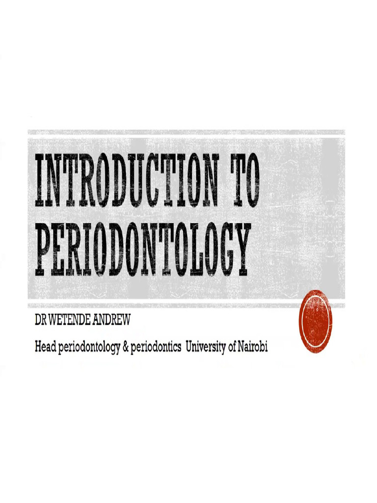 Introduction To Periodontology | PDF