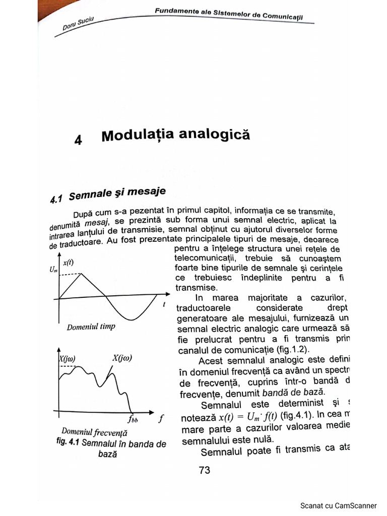 Modulatie Analogica Si Digitala Doru Suciu | PDF