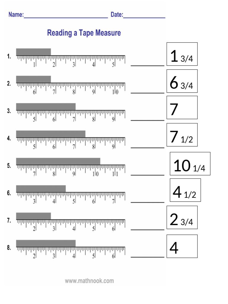 Tape Measure Quarter Inch v1 | PDF