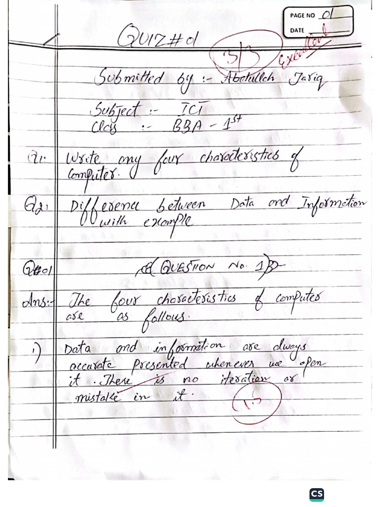 Ict Quiz 1 Abdullah | PDF