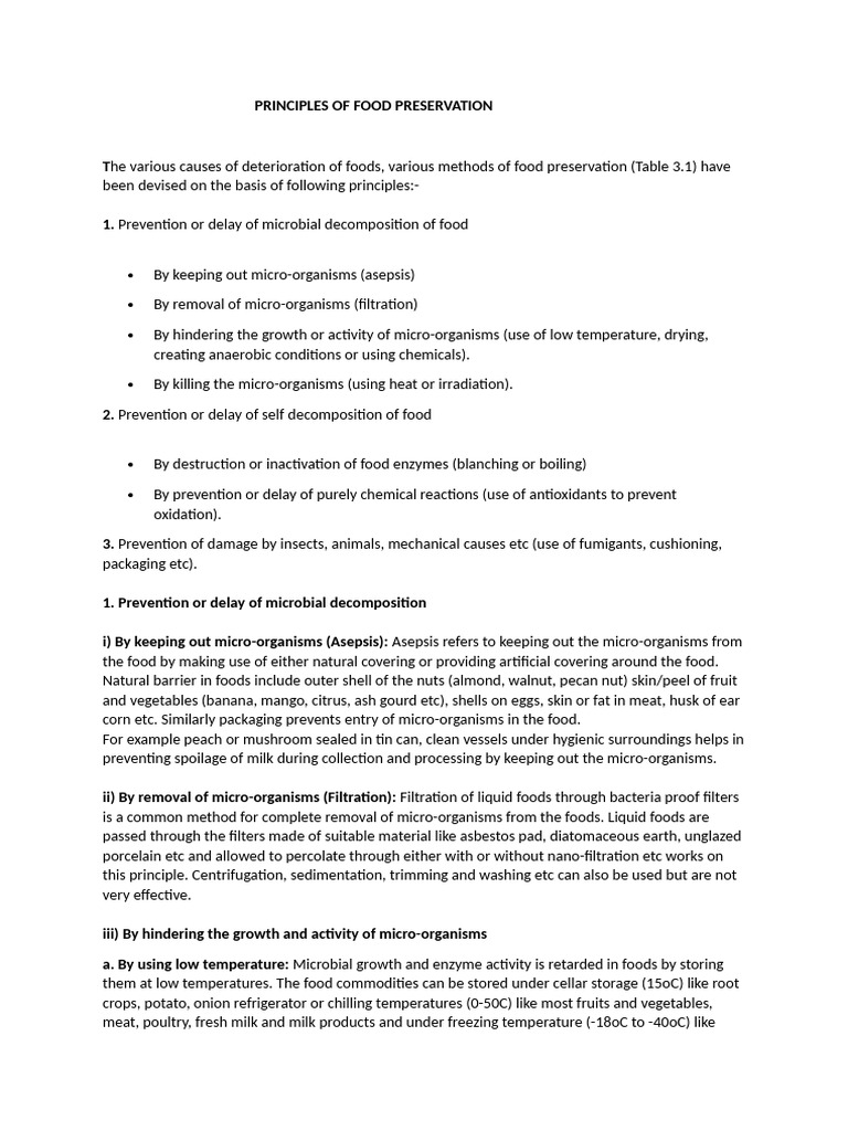 Food Preservation Techniques Explained | PDF | Food Preservation ...