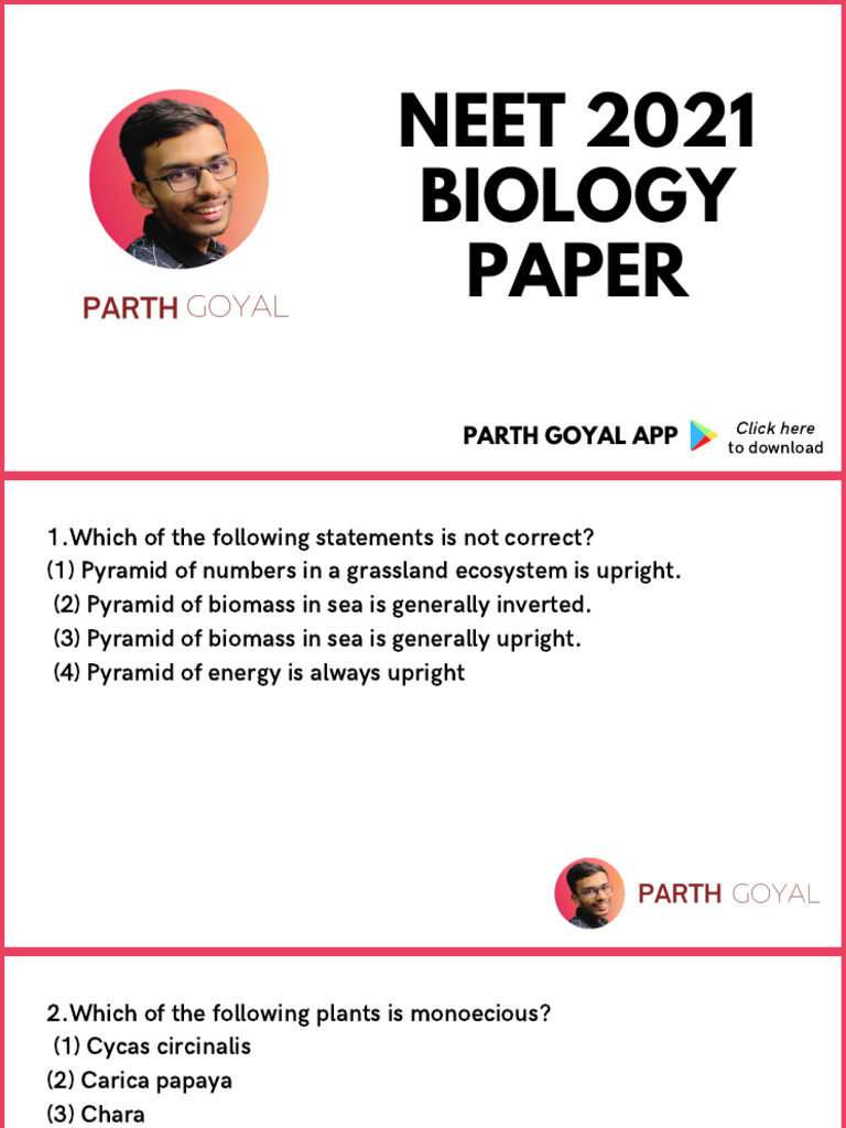 NEET 2021 Bio Paper | PDF | Ribosomal Rna | Biochemistry