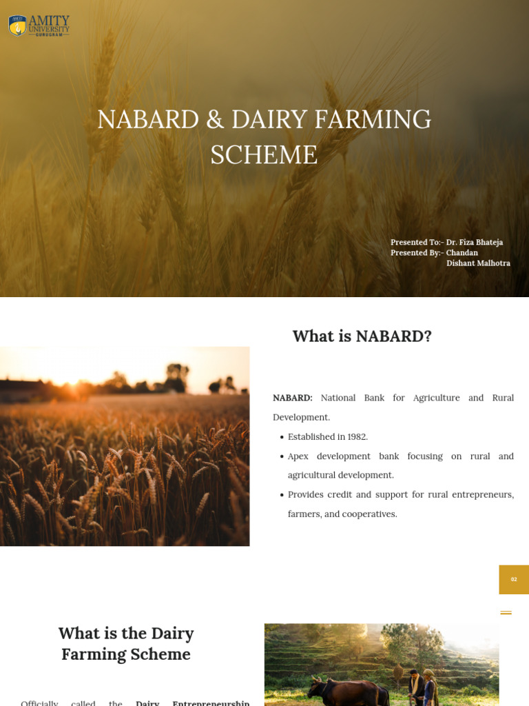 NABARD Dairy Entrepreneurship Scheme Overview | PDF | Dairy | Agriculture