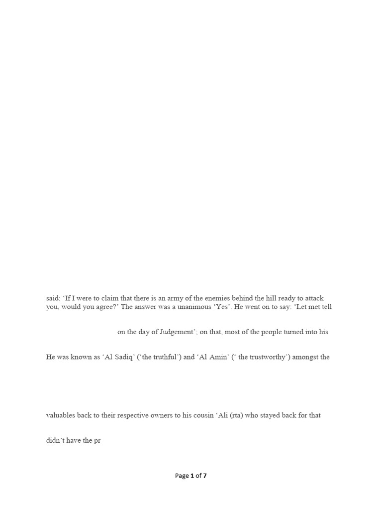 Handouts - Belief in The Prophethood of Muhammad (SWS) | PDF | Prophets ...