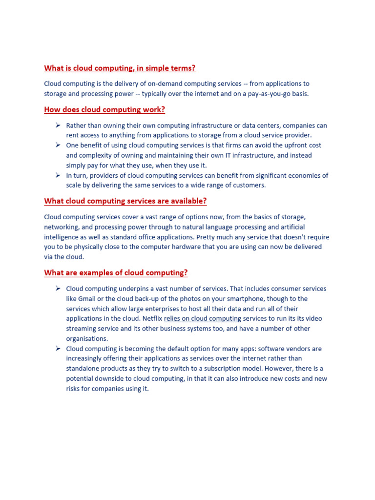 Understanding Cloud Computing Basics | PDF | Cloud Computing | Software ...