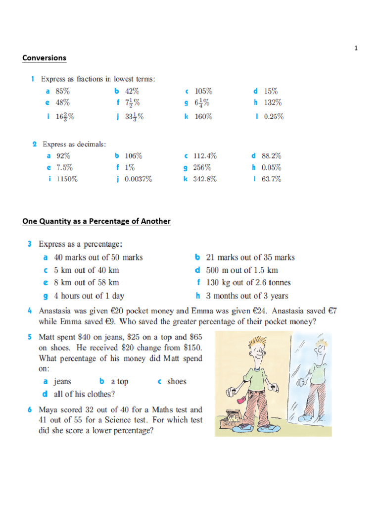 Grade 8 Percentages Worksheet Guide | PDF
