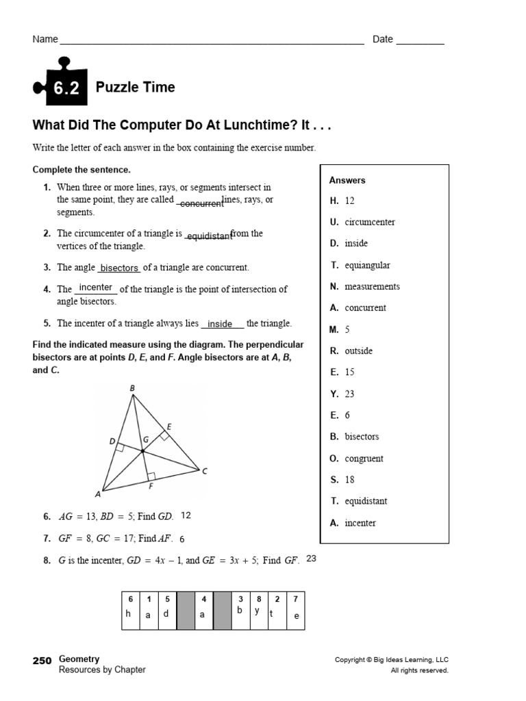 6.2 Puzzle Time Geometry 1 | PDF | Triangle | Elementary Mathematics