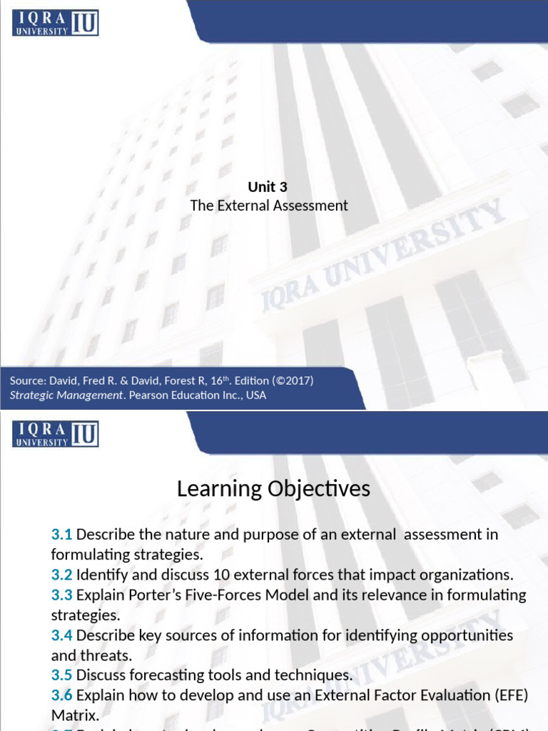 External Assessment in Strategic Management | PDF | Strategic ...