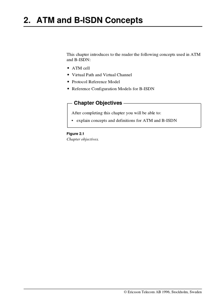 ATM and B-ISDN Concepts: Chapter Objectives | PDF | Asynchronous Transfer Mode | Communications ...