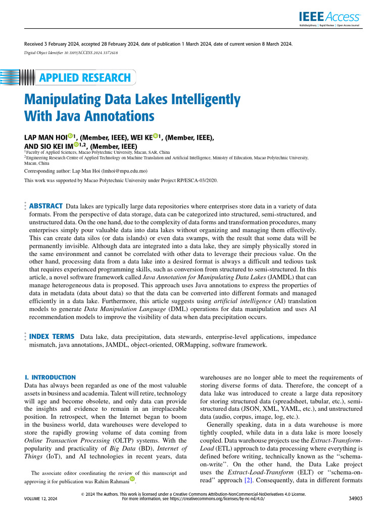 Manipulating Data Lakes Intelligently With Java Annotations | PDF | Databases | Class (Computer ...