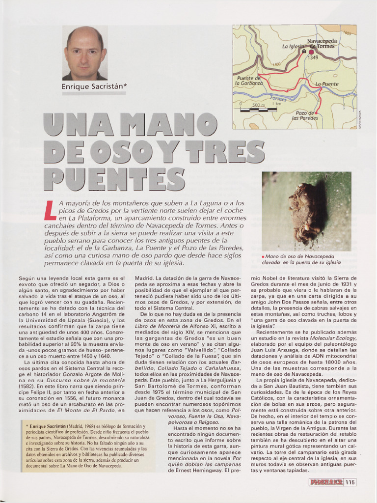La Mano de Oso y Puentes de Navacepeda | PDF