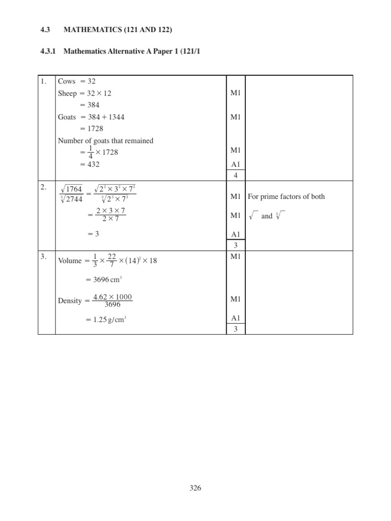 2014 KCSE Marking Scheme Mathematics PP 1 2 Answers | PDF | Area | Elementary Geometry