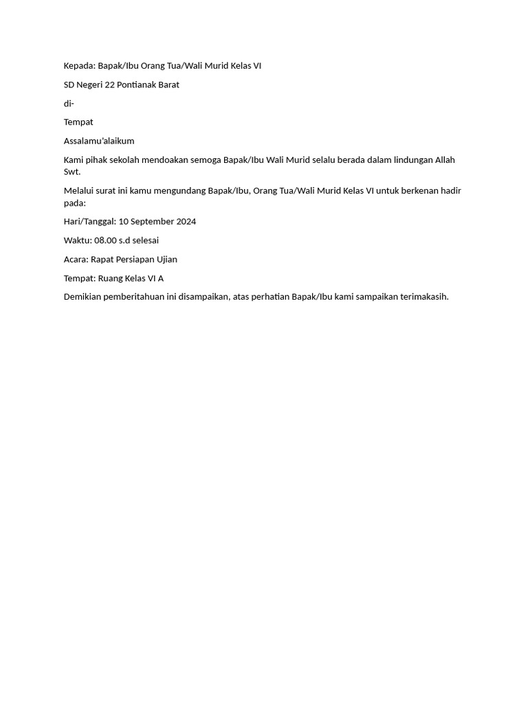 Surat Resmi Tgs Arika | PDF