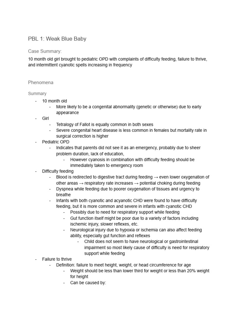 PBL 1 Weak Blue Baby | PDF | Heart Valve | Heart