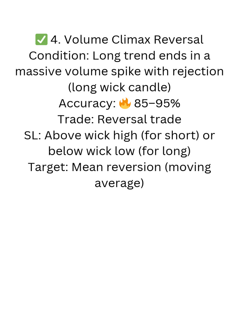 Volume Climax Reverseal | PDF