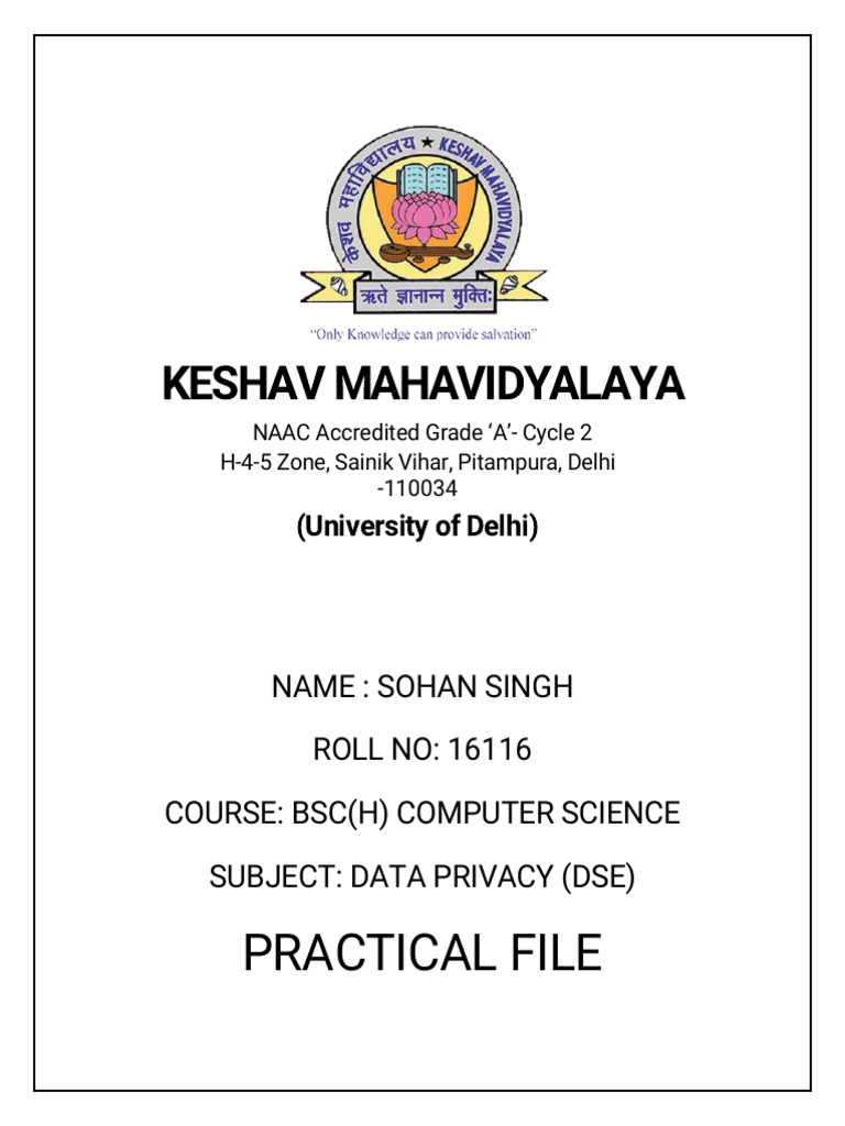 DATA PRIVACY ASSIGNMENT (Q1to Q7) | PDF | Encryption | Filename