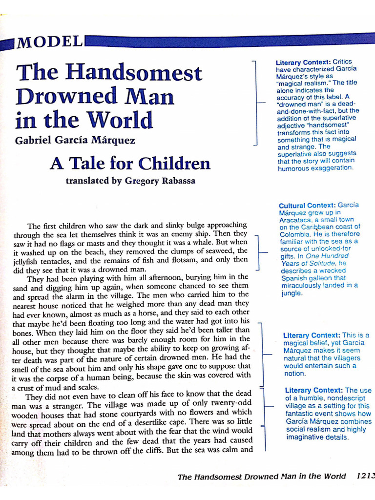 The Handsomest Drowned Man in The World Gabriel Marquez | PDF