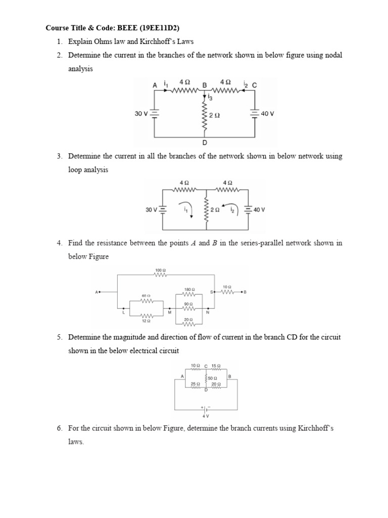 Beee Unit Wise Questions | PDF | Electric Motor | Transformer
