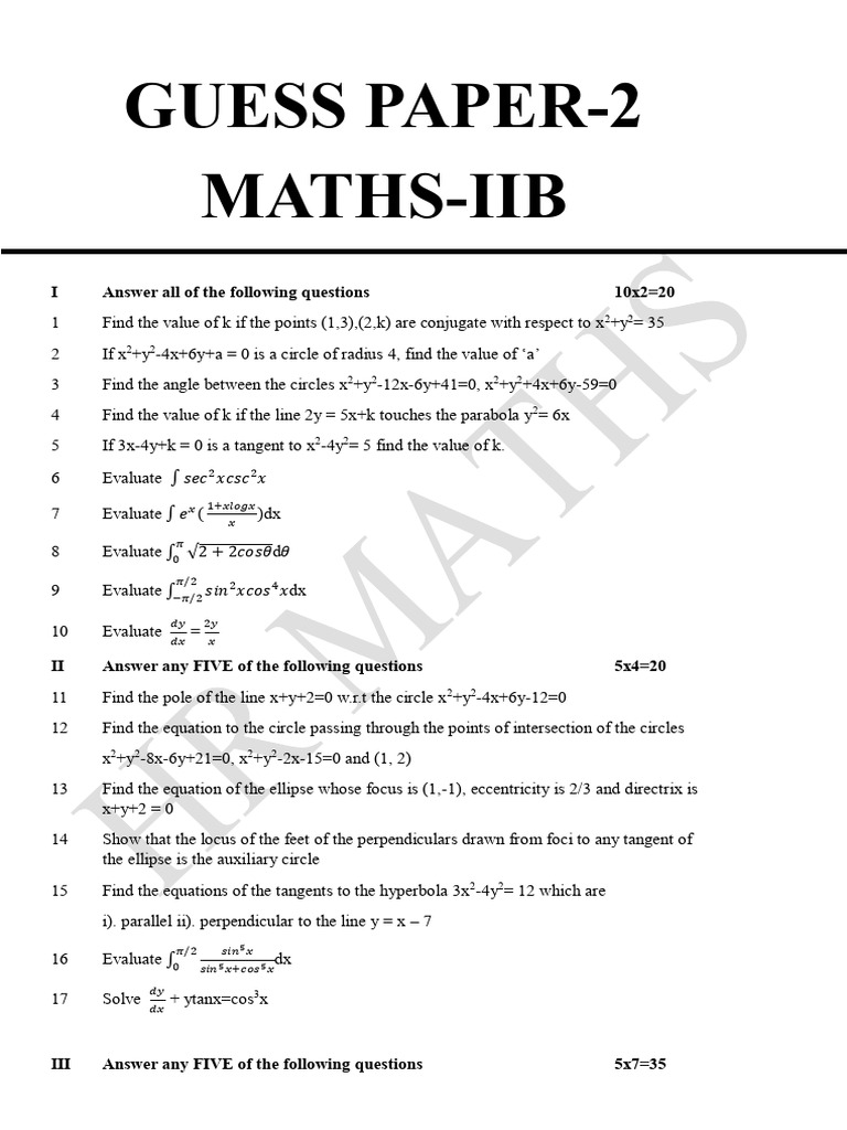 Iib Guess Paper-2 | PDF | Geometry | Geometric Shapes