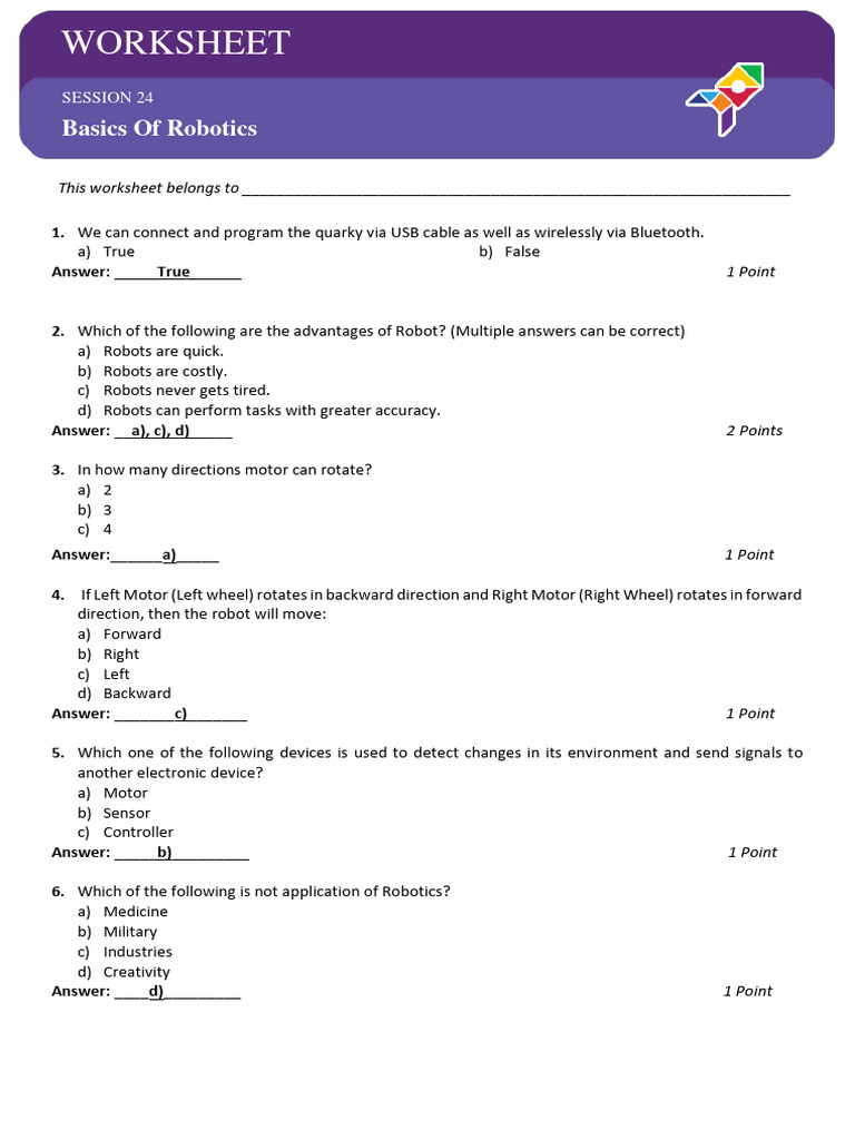 CL7 - CH24 - Basics of Robotics Solved 1 | PDF