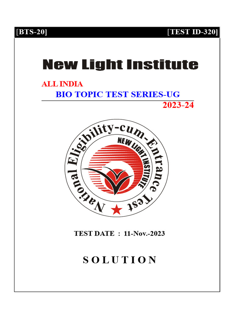 BTS 20 Solution (11 Nov 2023) | PDF | Diet & Nutrition | Chemistry