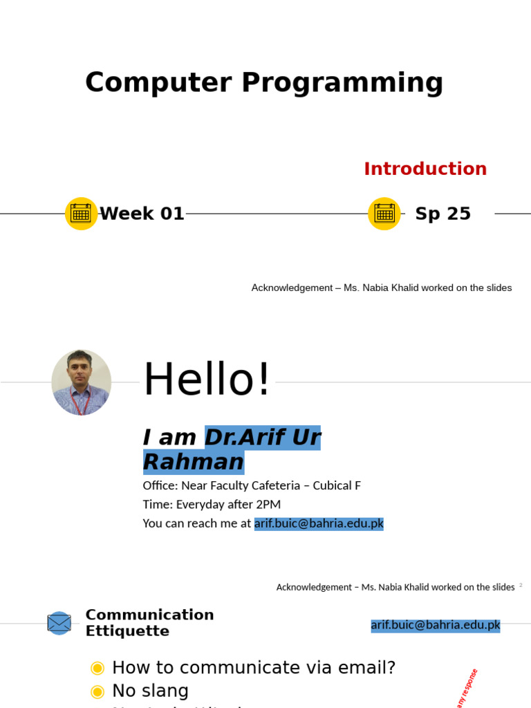 Lecture 1 Introduction | PDF | Computer Programming | Computer Program