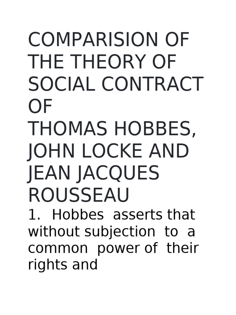 Social Contract Theories | PDF | Social Contract | State (Polity)