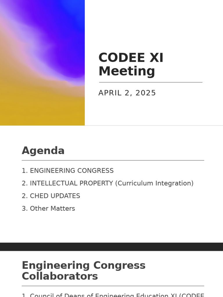 CODEE-XI-Meeting-04.02.25 | PDF | Monopoly (Economics) | Intellectual Property Law