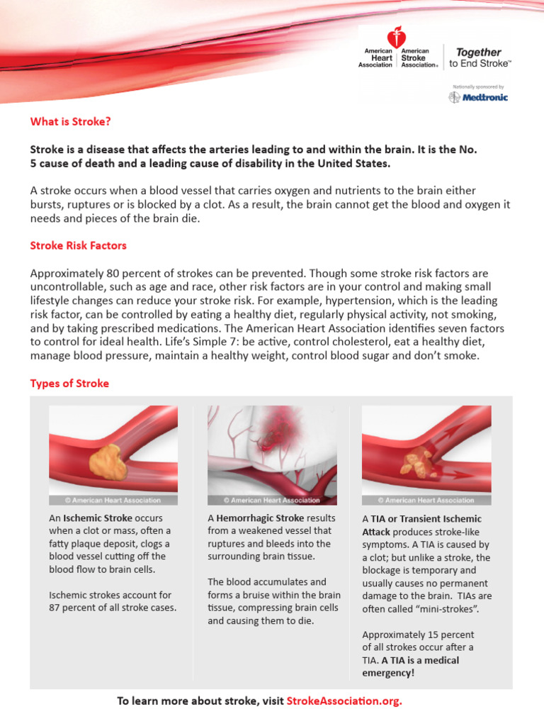 Patient Education Handout Ucm 452860 | PDF | Stroke | Ischemia