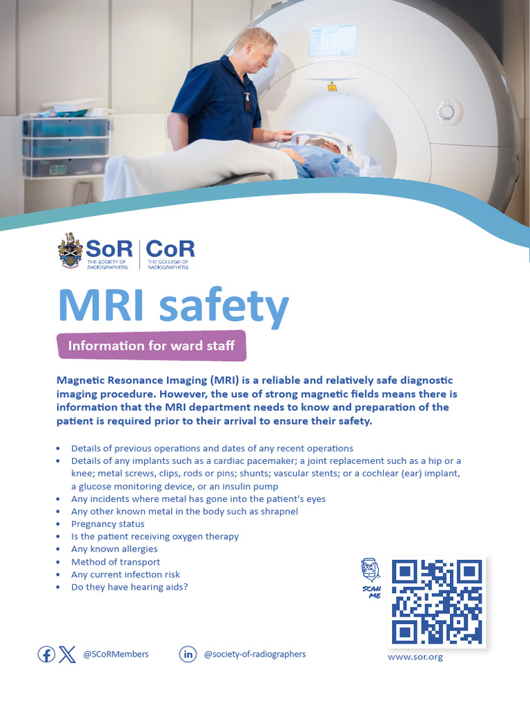 MRI Safety Guidelines for Patients | PDF | Magnetic Resonance Imaging ...