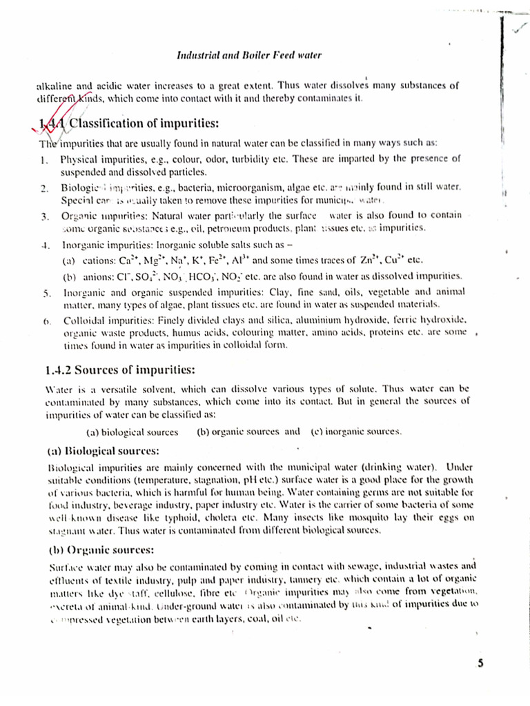 Water Treatment (BUET CHEM 141 Material by Md. Kaium Hossain) | PDF