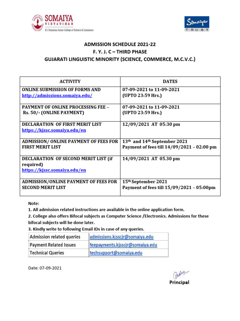 Fyjc - GLM Third Phase 2021-22 | PDF