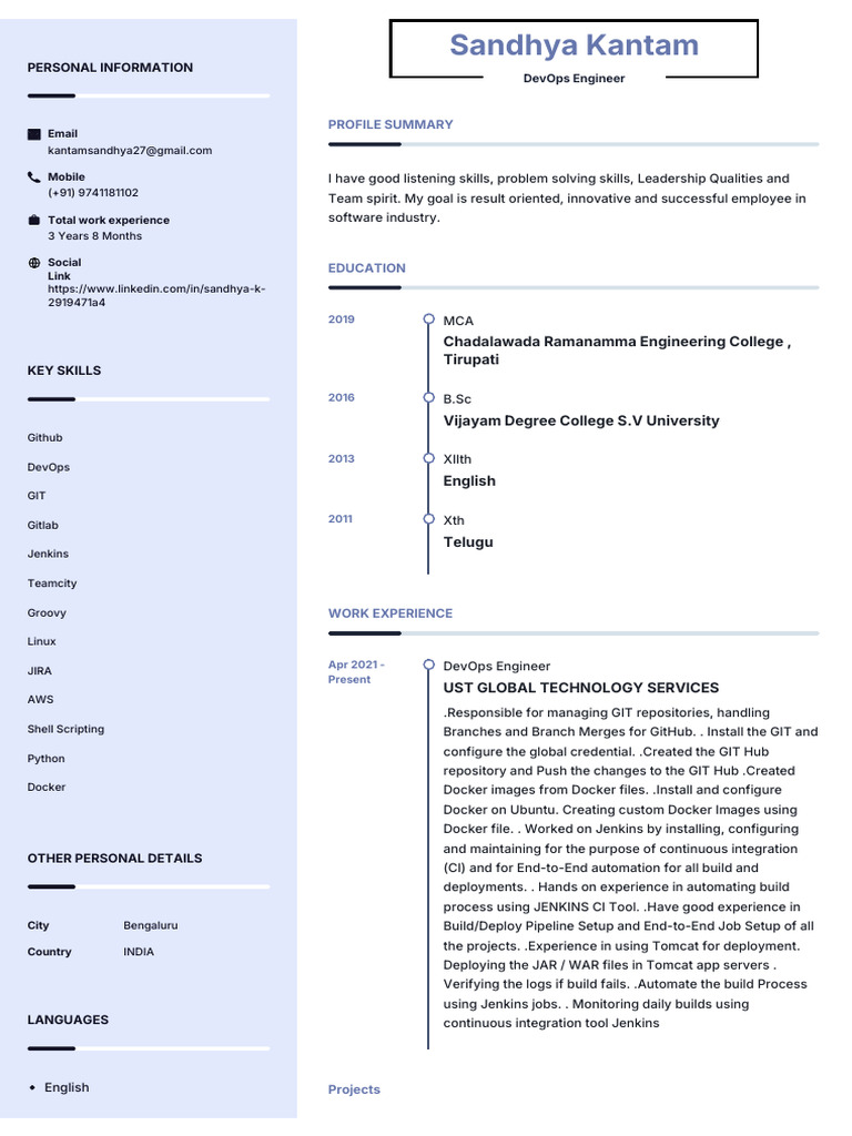 Sandhya Resume | PDF | Software Engineering | Computing