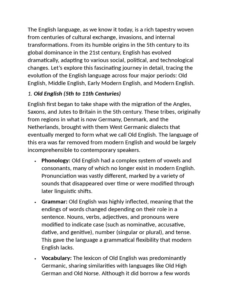 old,middle, modern english | PDF | English Language | Languages