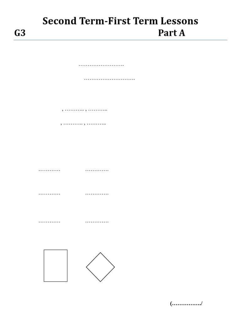 G3 Second Term Math Lessons Guide | PDF | Mathematics