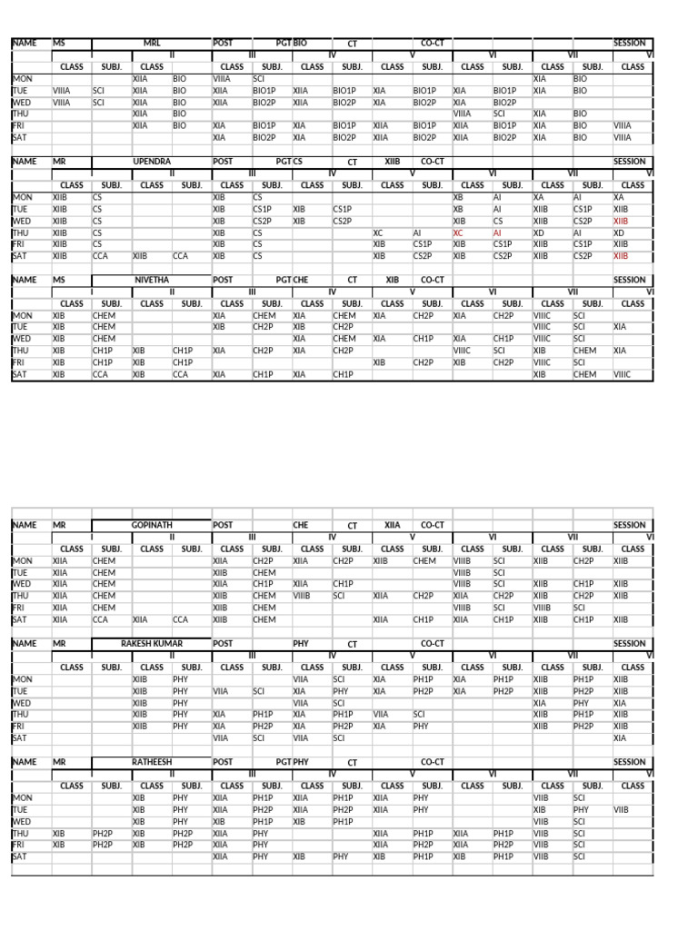Class 10 Time Table 2025-26 | PDF