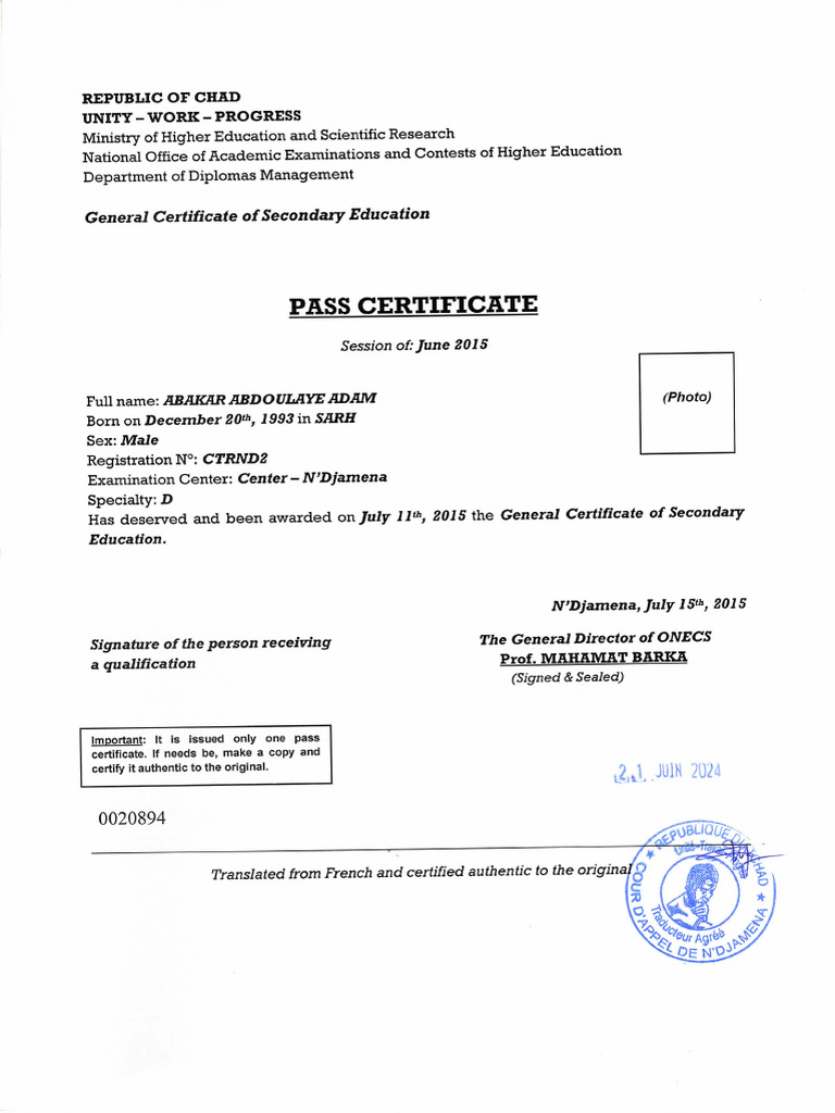 PASS CERTIFICAT | PDF