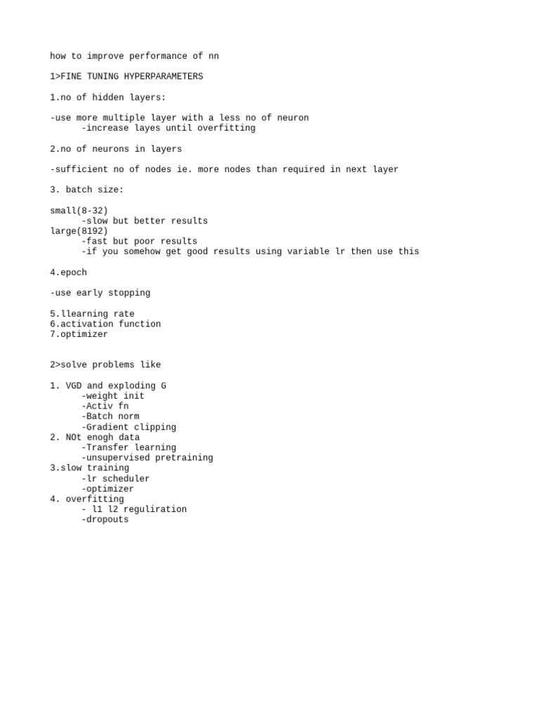 Optimize Neural Network Performance | PDF