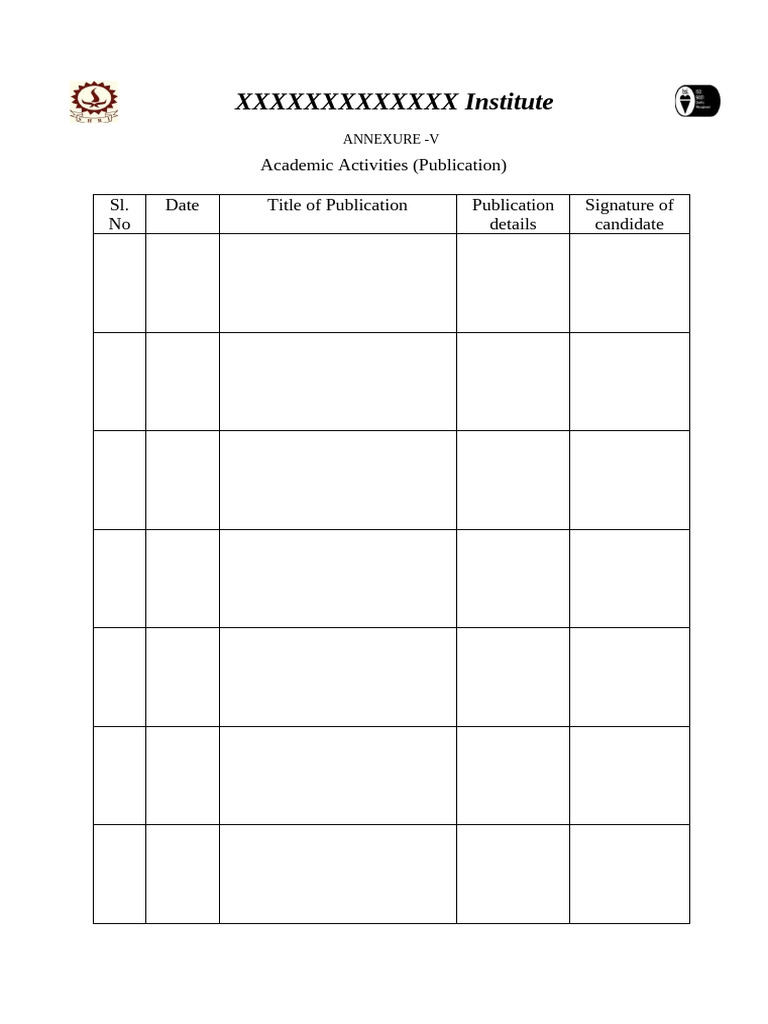 Log Book Annexure V Publication | PDF