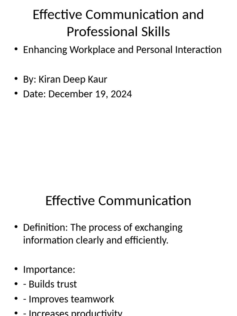 Effective Communication Presentation | PDF