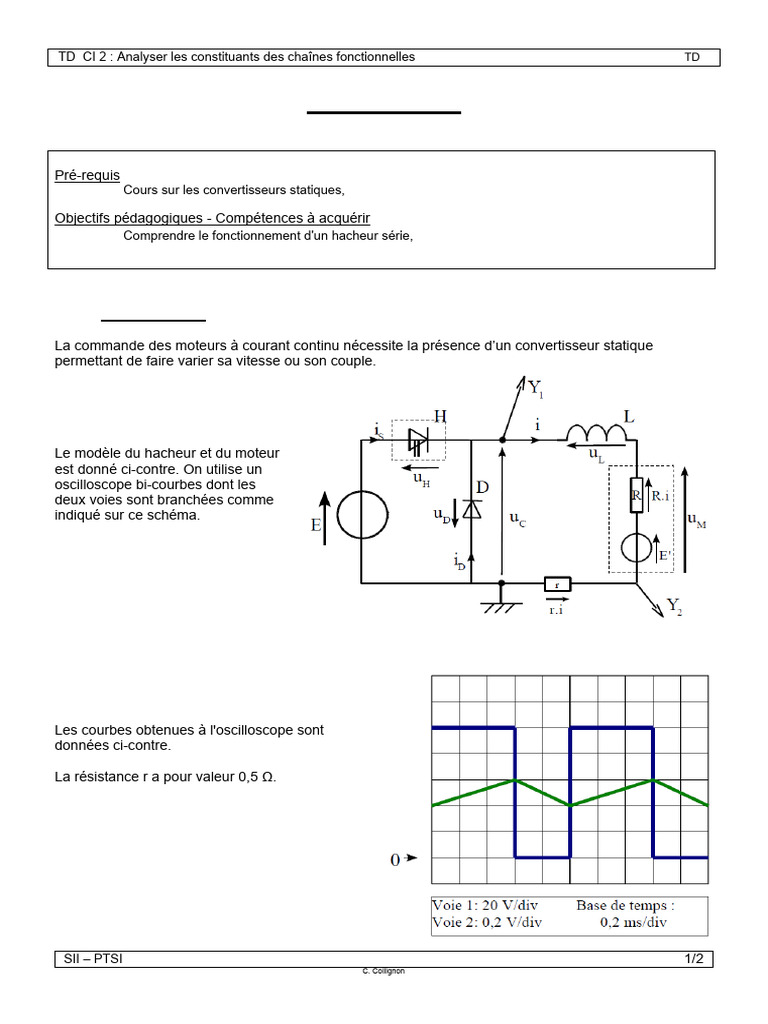 Analyse du Hacheur Série en Moteurs CC | PDF | Ingénierie électronique ...
