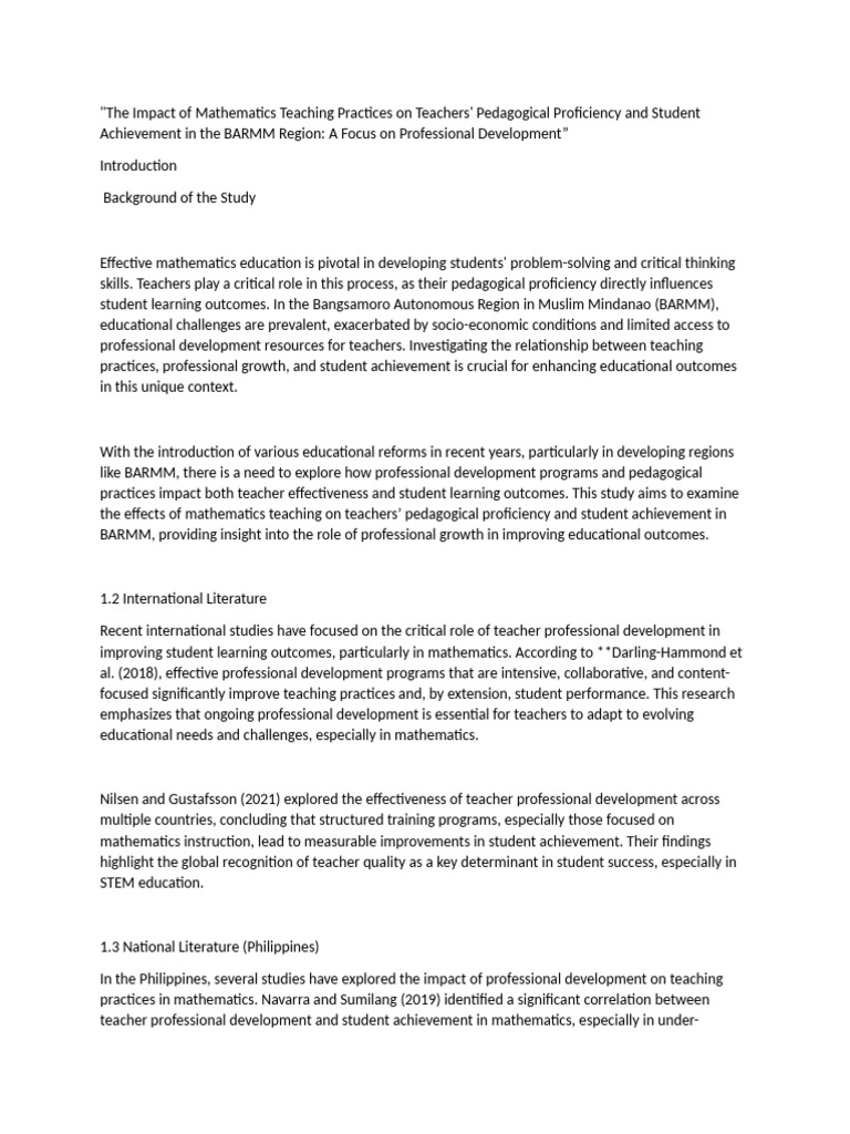 Math Teaching Impact on BARMM Education | PDF | Pedagogy ...